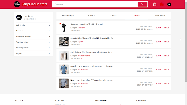 Web Toko Online Senjateduh (Midtrans & Rajaongkir)